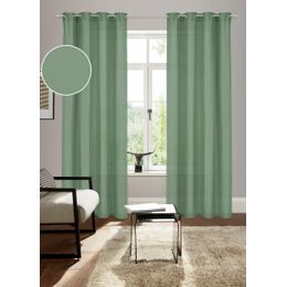 Vorhang Bruno Banani "Lagan" Gr. 2, gr&uuml;n (oliv), B:140cm H:175cm, Polyester, Polyester, Gardinen, 2-er Set, gewebt, Microfaser, versch. Gr&ouml;&szlig;en, einfarbig, Bestseller