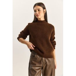 Oversized Rundhalsausschnitt Strickpullover