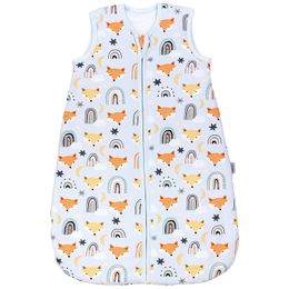 Babyschlafsack TUPTAM "Kugelschlafsack Baby Ganzjahres Schlafsack &Auml;rmellos Wattiert" Gr. 56, orange (fuchs regenbogen umst&uuml;lpbarer fu&szlig;), Schlafs&auml;cke, Baby, L: 62cm, Obermaterial: 100% Baumwolle CO., L:62cm