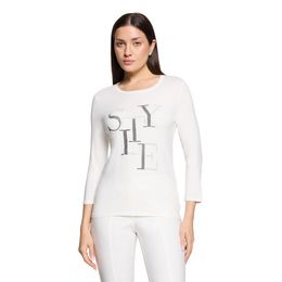 3/4-Arm-Shirt Betty Barclay "Damen mit Placement", Damen, Gr. 36, wei&szlig; (rohwei&szlig;), Jersey, Obermaterial: 95% Viskose, 5% Elasthan, Basic, tailliert normal, Rundhals, Shirts 3/4-Arm-Shirt