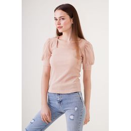 Slim Fit Quadratkragenbluse