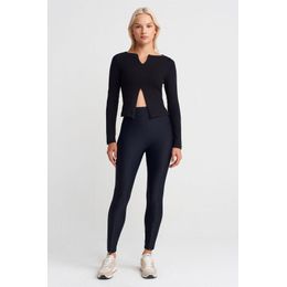Hochtaillierte Skinny-Leggings mit Rei&szlig;verschlussdetails