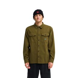 Langarmhemd BILLABONG "Since 73 Del Mar Flannel", Herren, Gr. L, US-Gr&ouml;&szlig;en, gr&uuml;n (winter moss), Obermaterial: 100% Baumwolle., Hemden