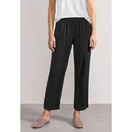 Stoffhose Street One, Damen, Gr. 32, L&auml;nge 26, schwarz, Stoff, 100% Viskose, unifarben, loose fit kn&ouml;chelfrei, Hosen Stoffhose, mit Wide Legs