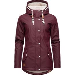 Regenjacke Ragwear "Marge", Damen, Gr. XL (42), rot (feuerrot), Obermaterial: 100% Polyester. Futter: 100% Polyester. Wattierung: 100% Polyester, tailliert Po-bedeckend, hoch geschlossener Ausschnitt, &Auml;rmel ohne &Auml;rmelschlitz normaler Saum, Jacken Regenjacke, warm gef&uuml;tterter Damen Winter Regenmantel