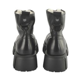 Stiefel Buffalo "Buffalo ESCAPE FRONTZIP WARM", Damen, Gr. 40, schwarz, Kunstfaser, unifarben, Schuhe Stiefel