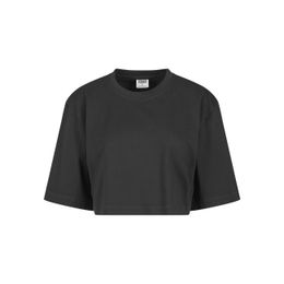 T-Shirt Urban Classics "Urban Classics Damen Ladies Heavy Organic Oversized Cropped Tee", Damen, Gr. XS, schwarz, 100% Baumwolle, unifarben, oversize, Rundhals, Shirts T-Shirt