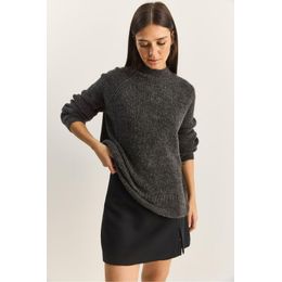 Oversized Rundhalsausschnitt Strickpullover