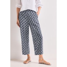 Stoffhose Street One, Damen, Gr. 34, L&auml;nge 26, blau (shadowed navy), Stoff, 100% Viskose, unifarben, comfort fit 7/8-L&auml;nge, Hosen Stoffhose, mit Wide Legs