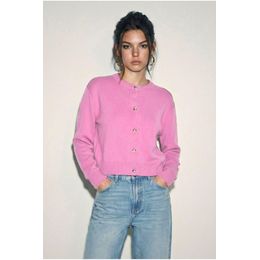 Dicker Rippenstrick-Cardigan mit Knopfverschluss