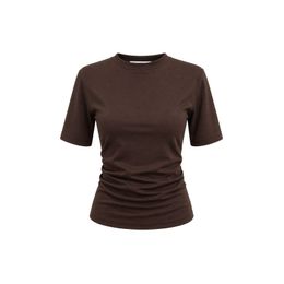 Basic T-Shirt mit Rundhalsausschnitt und Schlitz