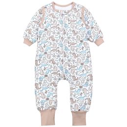 Babyschlafsack TUPTAM "Schlafsack mit F&uuml;&szlig;en Baby Schlafsack mit Beinen und &Auml;rmel ganzj&auml;hrig" Gr. 68, braun (dino beige blau), Schlafs&auml;cke, Baby, L: 74cm, Obermaterial: 100% Baumwolle CO., L:74cm