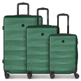 Kofferset SMARTBOX "Edition 03 4 Rollen Kofferset 3-teilig", Herren, dunkelgr&uuml;n, ABS, Koffer-Sets
