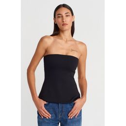 Tr&auml;gerlose Slim-Fit Bandeau-Bluse