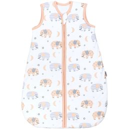 Babyschlafsack TUPTAM "Kugelschlafsack Baby Ganzjahres Schlafsack &Auml;rmellos Wattiert" Gr. 56, grau (elefant, mond), Schlafs&auml;cke, Baby, L: 62cm, Obermaterial: 100% Baumwolle CO., L:62cm