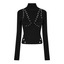 Off-White Off White - Oberteil f&uuml;r Damen, Stehkragen (Schwarz)