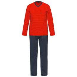 Schlafanzug Ammann "Schlafanzug lang Men / Nightwear", Herren, Gr. 102, rot, Obermaterial: 100% Baumwolle CO., Homewear-Sets Schlafanzug