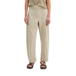 Chinohose MARC O'POLO "aus Baumwoll-Twill-Stretch", Damen, Gr. 32, Normalgr&ouml;&szlig;en, linen beige, Twill, Obermaterial: 97% Baumwolle, 3% Elasthan, unifarben, loose fit lang, Hosen Chinohose