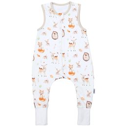 Babyschlafsack TUPTAM "Schlafsack mit F&uuml;&szlig;en Babyschlafsack mit Beinen Unwattiert" Gr. 68, beige (waldtiere, igel, rehe), Schlafs&auml;cke, Baby, L: 74cm, Obermaterial: 100% Baumwolle CO., L:74cm