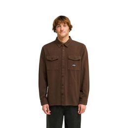 Langarmhemd BILLABONG "Since 73 Del Mar Flannel", Herren, Gr. L, US-Gr&ouml;&szlig;en, braun (schwarz cedar), Obermaterial: 100% Baumwolle., Hemden