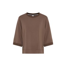 Kurzarmshirt Brax "Style BERTA M", Damen, Gr. 34, taupe, 70% Viskose, 25% Polyester, 5% Elasthan, Rundhals, Shirts