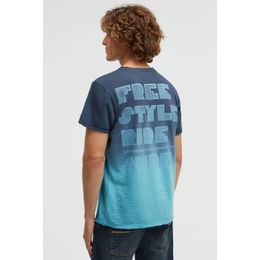 Rundhalsshirt CAMP DAVID, Jungen, Gr. 4XL, aqua, Single Jersey, Material: 100% Baumwolle, bedruckt, regular fit normal, Rundhals, eingesetzt Rollsaum, Shirts Rundhalsshirt, mit offenen Kanten