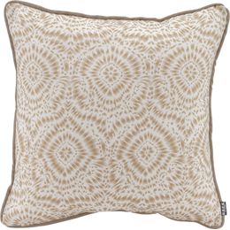 HOCK Dekokissen H.O.C.K. "Badu Batik Steel Outdoor", beige (natur, beige, gemustert), B:50cm H:10cm L:50cm, Polyacryl (dralon), Dekokissen_Sitzkissen_Kissenh&uuml;llen, mit Keder, Kissenh&uuml;lle mit F&uuml;llung, 1 St&uuml;ck