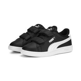 Sneaker Puma "Smash 3.0 Sneakers Jugendliche", Kinder, Gr. 27,5, schwarz-wei&szlig; (schwarz, wei&szlig;), Obermaterial: Synthetik, Kuhleder, Textil, Leder. Futter: Textil. Innensohle: Textil. Laufsohle: Gummi, Schuhe Sneaker