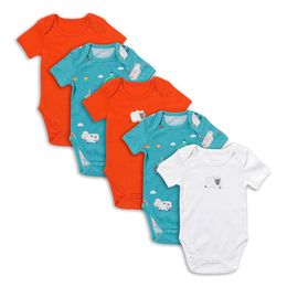 Kurzarmbody SCHLUMMERSACK "Body", Jungen, Gr. 62, N-Gr, blau (bauernhof), Obermaterial: 100% Baumwolle CO(Bio)., Bodys
