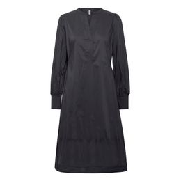 Midikleid CULTURE "Kleid CUantoinett", Damen, Gr. L, N-Gr, grau (castlerock), Obermaterial: 65% Baumwolle CO. 33% Polyester PES. 2% Elasthan EL., Kleider Midikleid