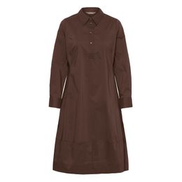 Midikleid Culture "Kleid CUdaiva", Damen, Gr. S, N-Gr, braun (coffee bean), Obermaterial: 65% Baumwolle CO. 33% Polyester PES. 2% Elasthan EL., Kleider Midikleid