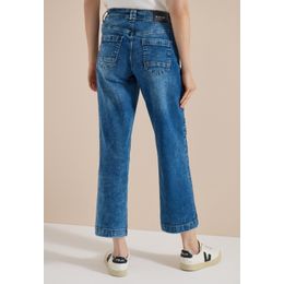 Loose-fit-Jeans Cecil, Damen, Gr. 25, L&auml;nge 28, mid blau wash, Jeans, 78% Baumwolle, 20% Polyester, 2% Elasthan, unifarben, kn&ouml;chelfrei, Jeans, im Loose Fit