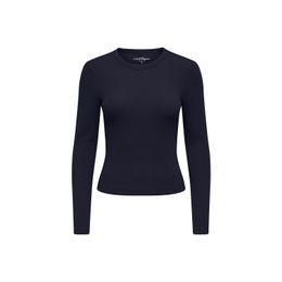 Longsleeve Only "Longsleeve NLVAL O-NECKT SWEAT 1er Pack", Damen, Gr. L, blau (dunkelblau), Obermaterial: 95% Baumwolle CO. 5% Elasthan EL., Shirts