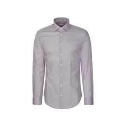 Businesshemd Seidensticker "Schwarze Rose", Herren, Gr. S (38), normale &Auml;rmell&auml;ngen, weinrot, 100% Baumwolle, bedruckt, tailored fit, 2-Knopf-Manschette, Hemden, Shaped 1/1 Kentkragen Druck
