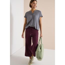Kurzarmbluse Cecil, Damen, Gr. XL (44), grau (graphite light grau), Stoff, 100% Viskose, unifarben, klassisch normal, V-Ausschnitt, abgesteppt, Blusen, mit V-Ausschnitt