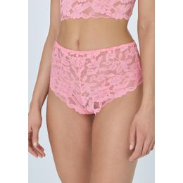 Brasilslip LSCN BY LASCANA, Damen, Gr. 32/34, 1 Stk., pink (coral), Spitze, Obermaterial: 90% Polyamid, 10% Elasthan, unifarben, bequem, Unterhosen, aus floraler Spitze