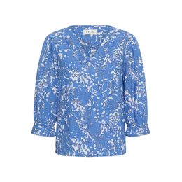 Langarmbluse Cream "Langarm-Bluse CRTiah", Damen, Gr. 36, blau (blau toile), Obermaterial: 100% Viskose LENZING ECOVERO CV LenzEcov., Blusen