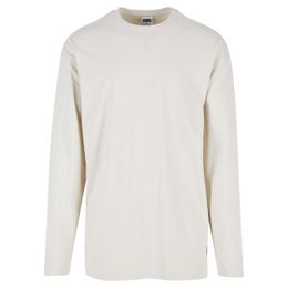Longsleeve Urban Classics "Urban Classics Herren Oversized Open Edge Longsleeve", Damen, Gr. M, sand, 100% Baumwolle, unifarben, oversize, Rundhals, Shirts