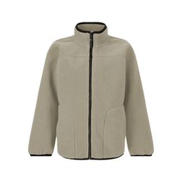 Fleecejacke ZIGZAG "Root", Kinder, Gr. 104, beige (hellbeige), 100% Polyester, unifarben, normal, ohne Ausschnitt, Jacken Fleecejacke, mit atmungsaktiver Eigenschaft