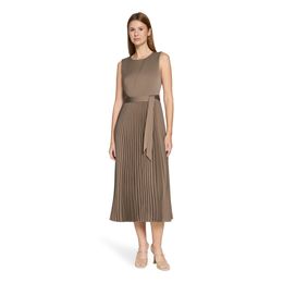 Cocktailkleid Vera Mont "Damen mit Plissee", Damen, Gr. 42, Normalgr&ouml;&szlig;en, braun diamond, Satin, Obermaterial: 100% Polyester. Futter: 100% Polyester, figurumspielend lang, Rundhals, Kleider