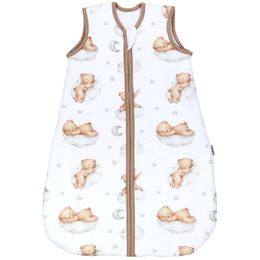 Babyschlafsack TUPTAM "Kugelschlafsack Baby Ganzjahres Schlafsack &Auml;rmellos Wattiert" Gr. 92, wei&szlig; (b&auml;ren auf wolken, wei&szlig;, braun), Schlafs&auml;cke, Baby, L: 98cm, Obermaterial: 100% Baumwolle CO., L:98cm