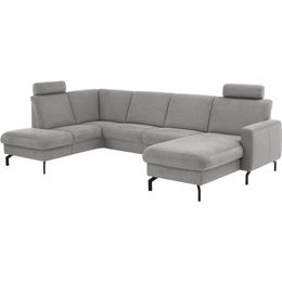 Wohnlandschaft DIE PLANBAR, asina grau, B:307cm H:88cm T:190cm, 94% Polyester, 6% Nylon, Sofas, Wohnlandschaft, Wahlweise mit Kopfst&uuml;tzen, Stauraum und motorischer Vorziehbank