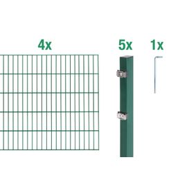 Alberts Doppelstabmattenzaun "Grundset", H/L: 100cm x 8mgr&uuml;n, Zaunelemente, H&ouml;he: 80-200 cm, Gesamtl&auml;nge: 4-30 m, zum Einbetonieren