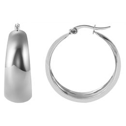 Adelia&acute;s Paar Creolen ADELIA&acute;S "Damen Creolen aus poliertem Edelstahl &Oslash; 31 mm", silber, Ohrringe, Damen, Damen, Edelstahl