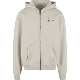 Funktions-Kapuzensweatjacke Karl Kani "Karl Kani Herren", Herren, Gr. XL, grau, 80% Baumwolle, 20% Polyester, unifarben, Sweatjacken