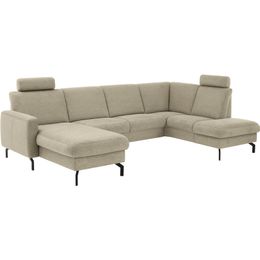 Wohnlandschaft DIE PLANBAR, asina beige, B:307cm H:88cm T:190cm, 94% Polyester, 6% Nylon, Sofas, Wohnlandschaft, Wahlweise mit Kopfst&uuml;tzen, Stauraum und motorischer Vorziehbank
