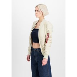 Bomberjacke ALPHA INDUSTRIES "MA-1 TT Light W", Damen, Gr. XS, wei&szlig; (vintage wei&szlig;), Shell: 100% Nylon. Lining: 100% Nylon, Jacken Bomberjacke