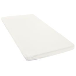 Spannbettlaken OTTO HOME "Paprika Topper Basic, in Gr. 90x200, 140x200 oder 180x200 cm", wollwei&szlig;, B:180cm L:200cm, Microfaser-Jersey, Obermaterial: 100% Polyester, Bettlaken, Spannbettlaken, Baumwolle, Matratzen bis 8 cm H&ouml;he, Bettlaken, Spannbetttuch, Laken
