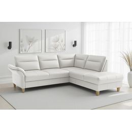 Sit & More Ecksofa SIT & MORE "Pamela", grau (reinwei&szlig;), B:218cm H:90cm T:212cm, Sofas, Ecksofa