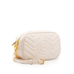 Umh&auml;ngetasche GABRIELLA GUCCI "VALENCIA", Damen, Gr. B/H/T: 24,5cm x 14,5cm x 8cm, creme, Lederimitat, Taschen Umh&auml;ngetasche, Damen Umh&auml;ngetasche, Handtasche, Schultertasche mit Logoverzierung